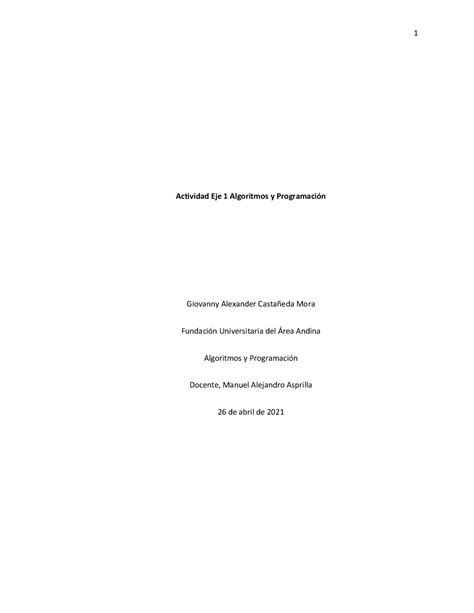 Algoritmos Y Programación Eje 2 Docsity