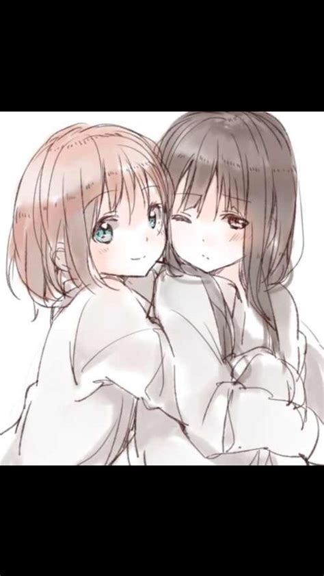 Two Best Friends Hugging Anime