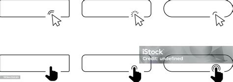 Click Blank Button With Pointer Clicking Mouse Pointer Pictogram Action