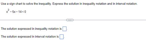 Solved Use A Sign Chart To Solve The Inequality Express The Chegg Com