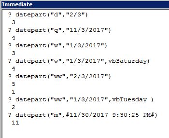 Fungsi DatePart Di MS Access Access Terapan