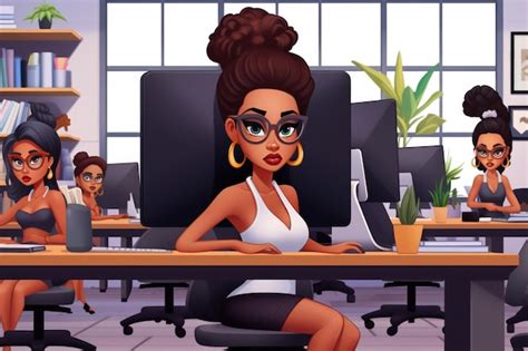Premium Photo Portrait Of A Successful Female Programmer In The Office At The Workplace At The