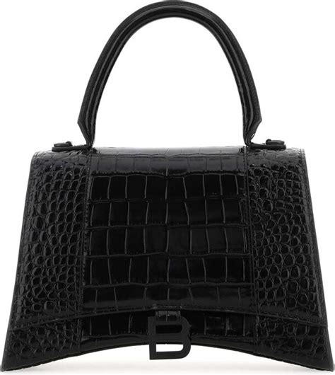 Balenciaga Hourglass Crocodile Embossed Top Handle Bag Shopstyle
