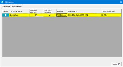 Npssqlsys Database Missing Within Drillpoint Admin Module
