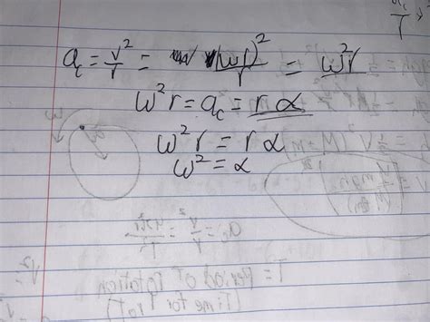 Ap Mech Angular Acceleration Angular Velocity Squared R