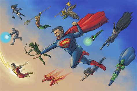 Justice League Superman Batman Aquaman Cyborg Green Lantern Flash