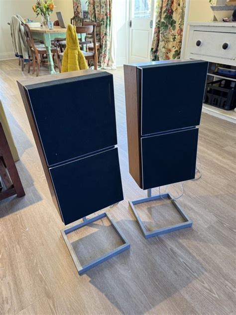 Vintage Bang And Olufsen Beovox S45 Speakers With Original Stands £43