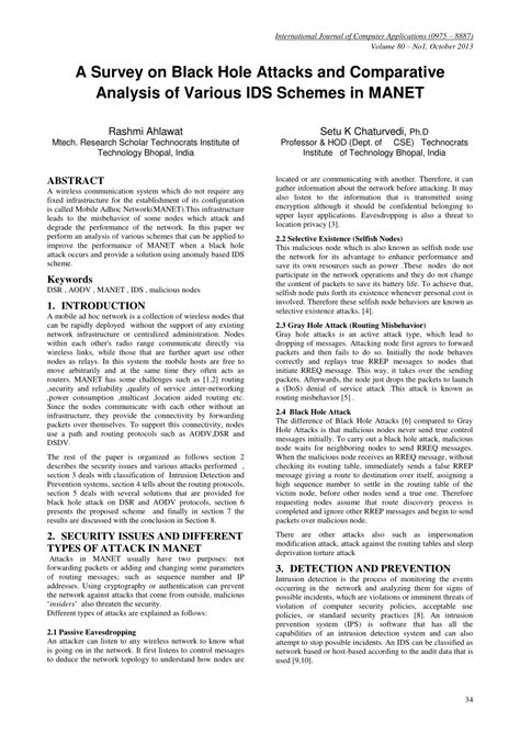 Pdf A Survey On Black Hole Attacks And Comparative Analysis Of