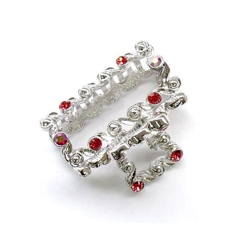 Pince crabe cheveux métal et strass rouge RC003260 Cdiscount Au