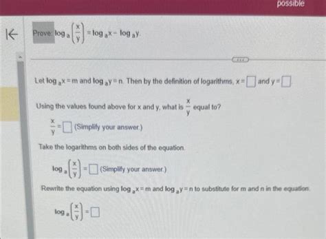 solved prove loga yx logax−logay let logax m and logay n