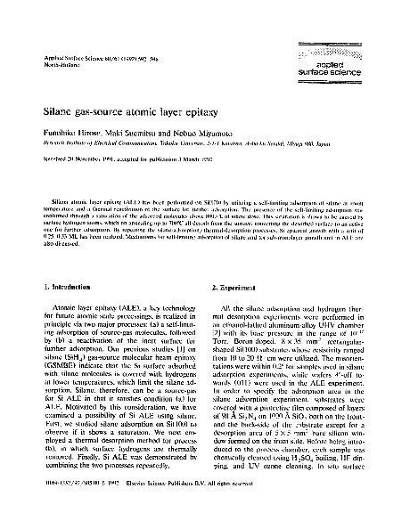 Pdf Silane Gas Source Atomic Layer Epitaxy Dokumentips