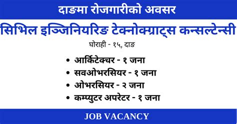Civil Engineering Technocrats Consultancy Vacancy 2081