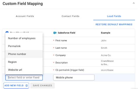 Custom Field Mapping Crunchbase Knowledge Center