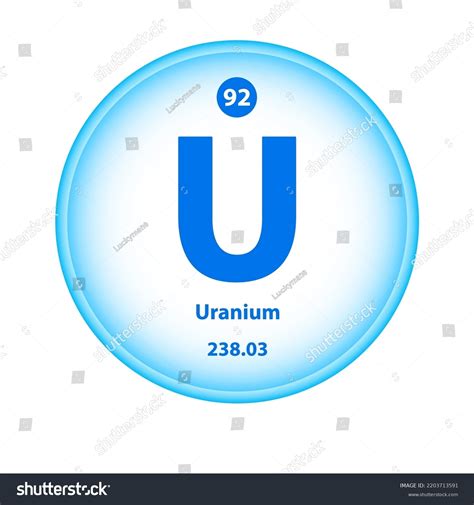 Structure Chemical Element Uranium U Symbol Stock Vector Royalty Free
