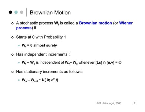 Stochastic Calculus Main Results PDF Physics Science