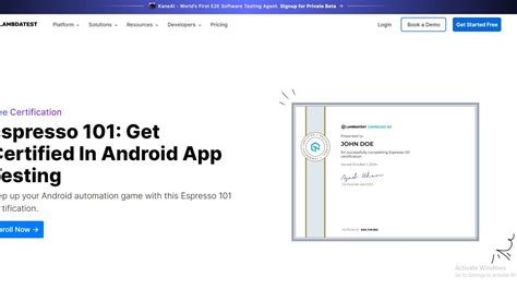 lambdatest unveils espresso 101 certification to enhance android app