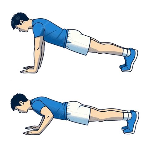 Man Doing Push Ups Cartoon Illustration Digital Illustration Of A