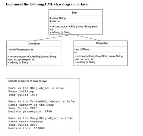 Solved Implement The Following UML Class Diagram In Java Chegg