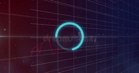 image of digital interface circle data loading and financial data
