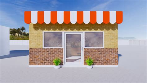 3d Rendering Of Storefront Stock Illustration Illustration Of Cafe