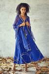 Buy Blue Cotton Printed Floral V Neck Tunic With Dupatta For Women By Kharakapas Online At Aza