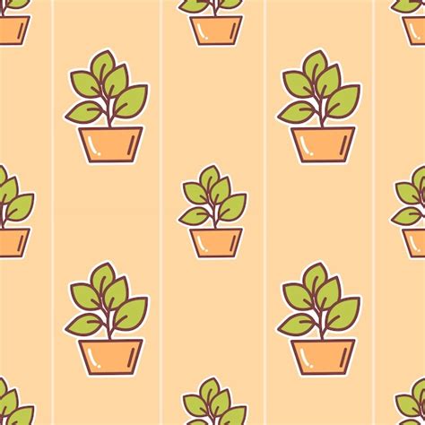 Premium Vector A Pattern With A Plant In A Pot