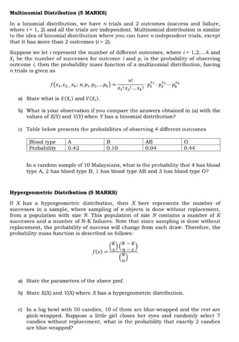 Multinomial Distribution 5 Marks In A Studyx