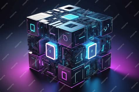 Premium Photo Big Data Cube Quantum Computer Server Concept