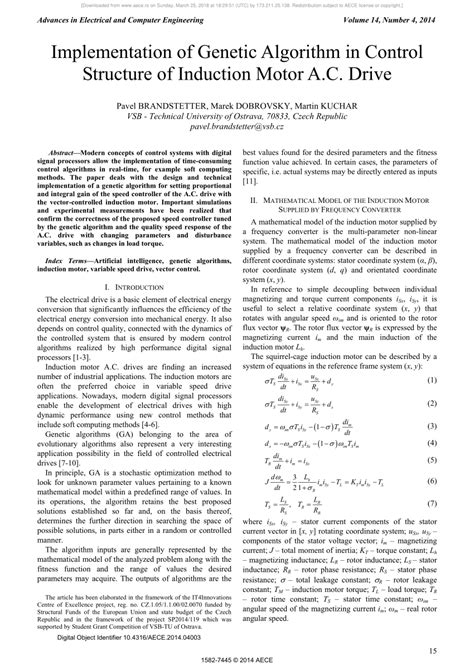 pdf implementation of genetic algorithm in control structure of