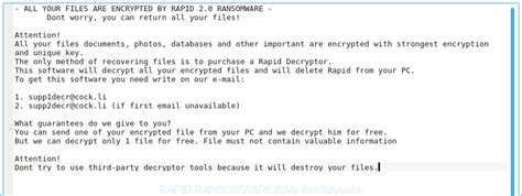 Remove Rapid Ransomware Virus Restore Rapid Files