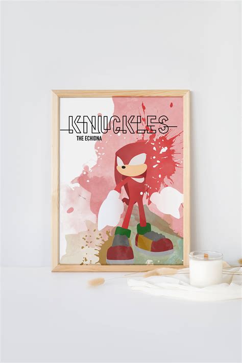 Sonic The Hedgehog Knuckles Tails Watercolor Poster Etsy