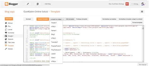Tampilan Terbaru Fitur Edit Html Di Blogspot 2013 News Gunklaten