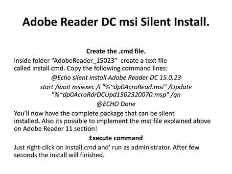 Silent Install Adobe Reader DC PPT