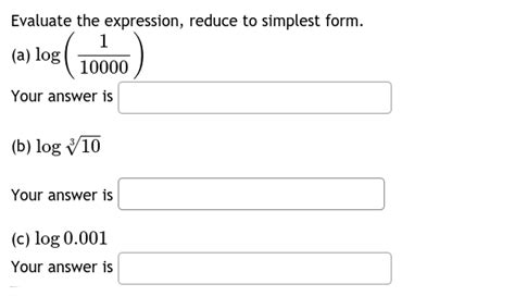 Solved Evaluate The Expression Reduce To Simplest Form 1