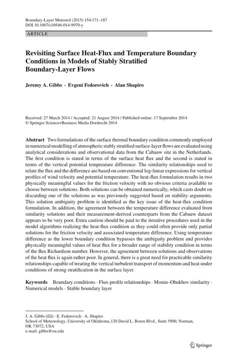 Pdf Revisiting Surface Heat Flux And Temperature Boundary Conditions