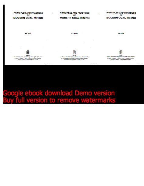Principles And Practices Of Modern Coal Mining R D Singh Google Books CH PDFCOFFEE