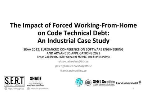 The Impact Of Forced Working From Home On Code Technical Debt An