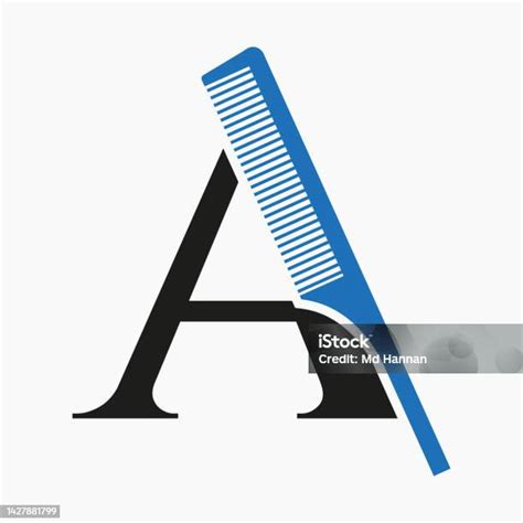 아름다움 스파 헤어 케어 이발 손질 기호에 대한 편지 A에 빗 로고 가위에 대한 스톡 벡터 아트 및 기타 이미지 가위 단순함 디자인 Istock