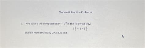 Solved Module 8 Fraction Problemskira Solved The
