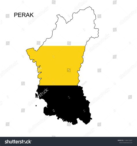 Perak Map Over Flag Vector Royalty Free Stock Vector 1166415247