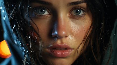 Premium AI Image Closeup Female Face Generative Ai