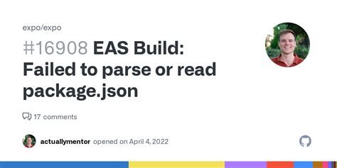 Eas Build Failed To Parse Or Read Package Json Issue Expo