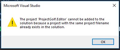 The Project Projectname Editor Cannot Be Added To The Solution Issue Unity