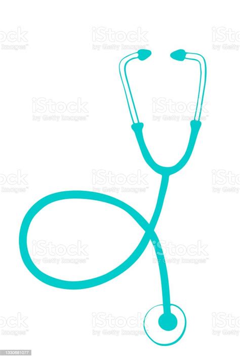 플랫 낙서 스타일의 벡터 윤곽선 청진기 의료 디자인 요소 클립 아트 의학 전염병 건강 관리 치료의 테마 건강관리와 의술에 대한 스톡 벡터 아트 및 기타 이미지 Istock