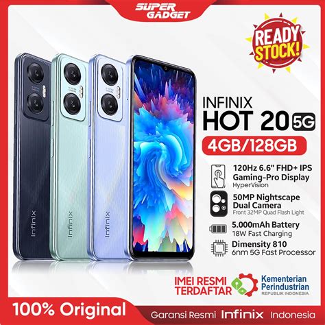 Jual Infinix Hot 20 5G 4 128 RAM 4 ROM 128 GB 4GB 128GB HP Smartphone