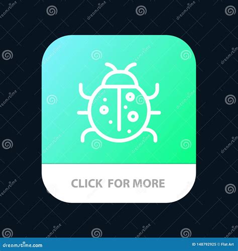 Cute Insect Ladybug Nature Spring Mobile App Button Android And Ios Line Version Stock