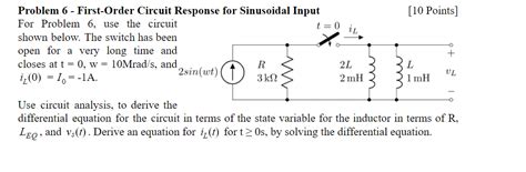 solved [10 points] il problem 6 first order circuit