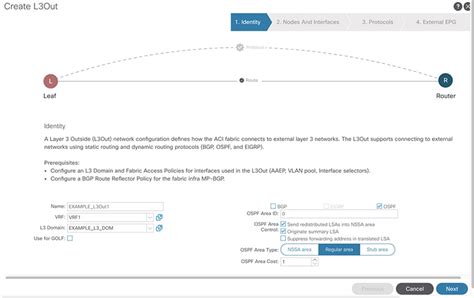 Cisco ACI L Out Configuration Examples Example An OSPF L Out With Two External Routers