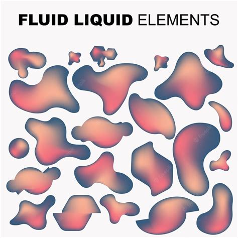 Premium Vector Fluid Shape Vector Set Gradient Liquid With Neon