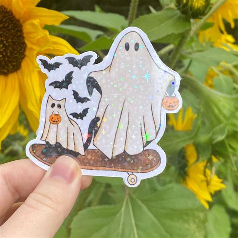 Halloween Sticker Ghost Sticker Water Resistant Sticker Cat Spooky